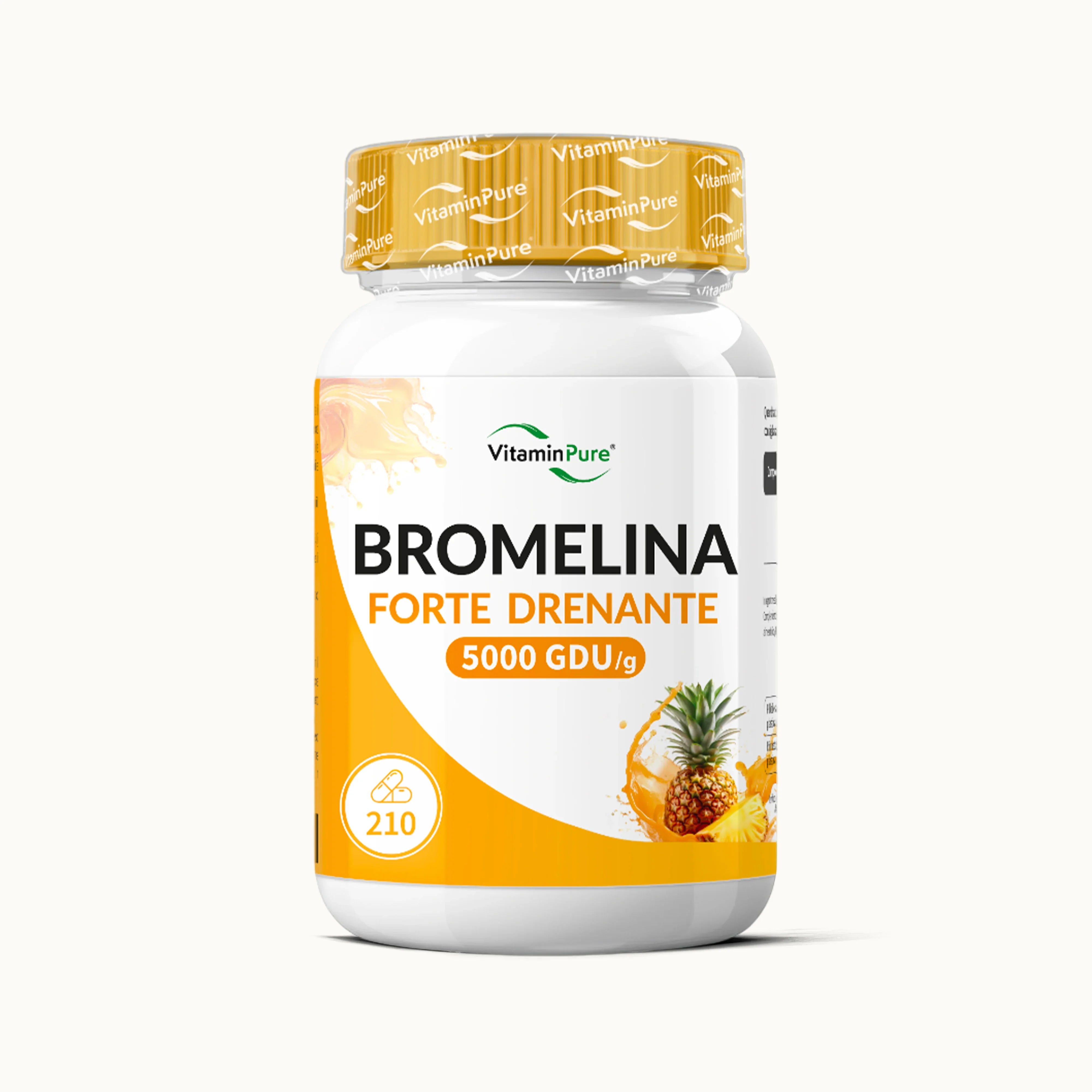 Bromelina Forte Drenante 5000 GDU, 210 Capsule | VitaminPure®